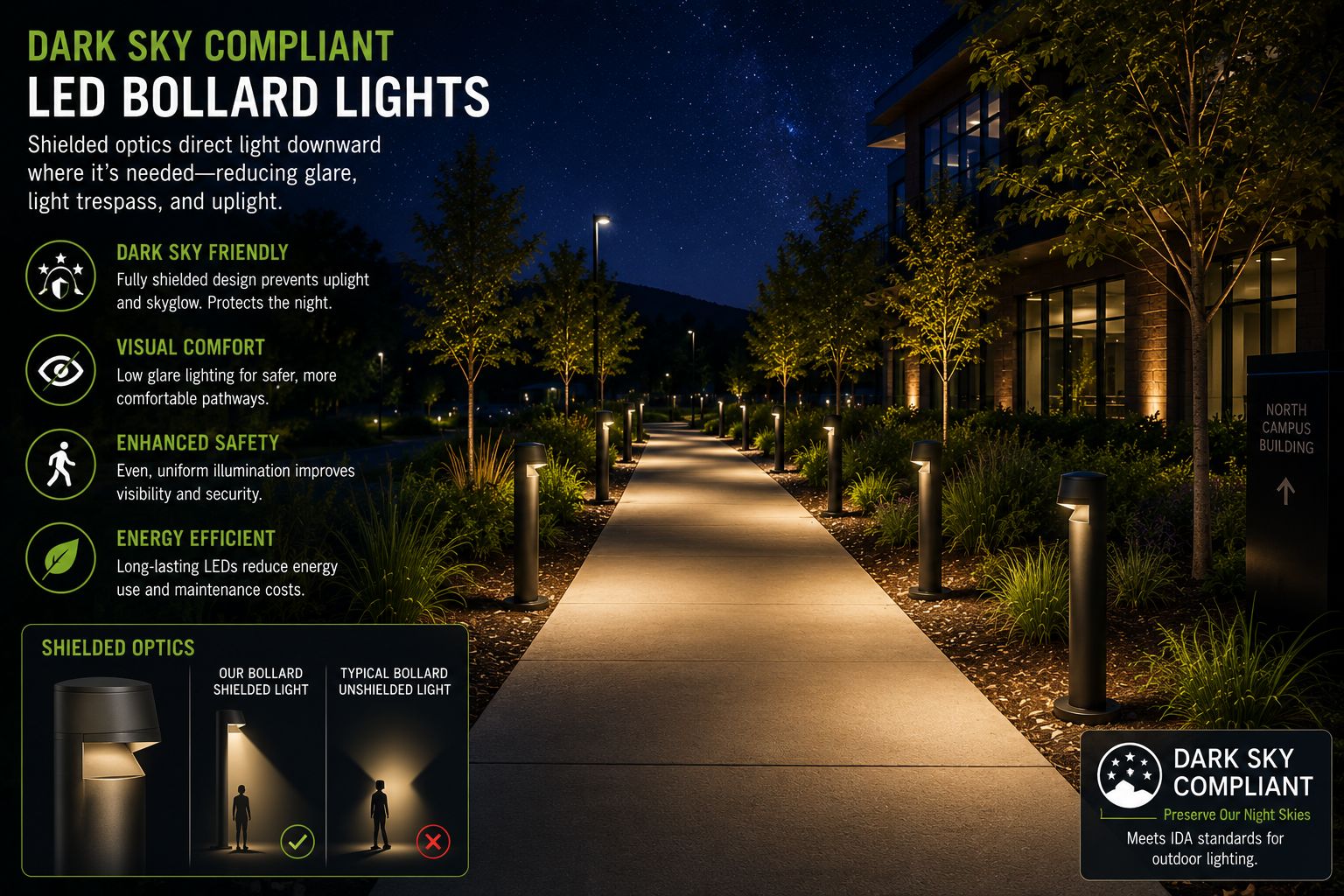 Dark Sky Bollard Lighting Guide for Pathways, Parks & Outdoor Spaces